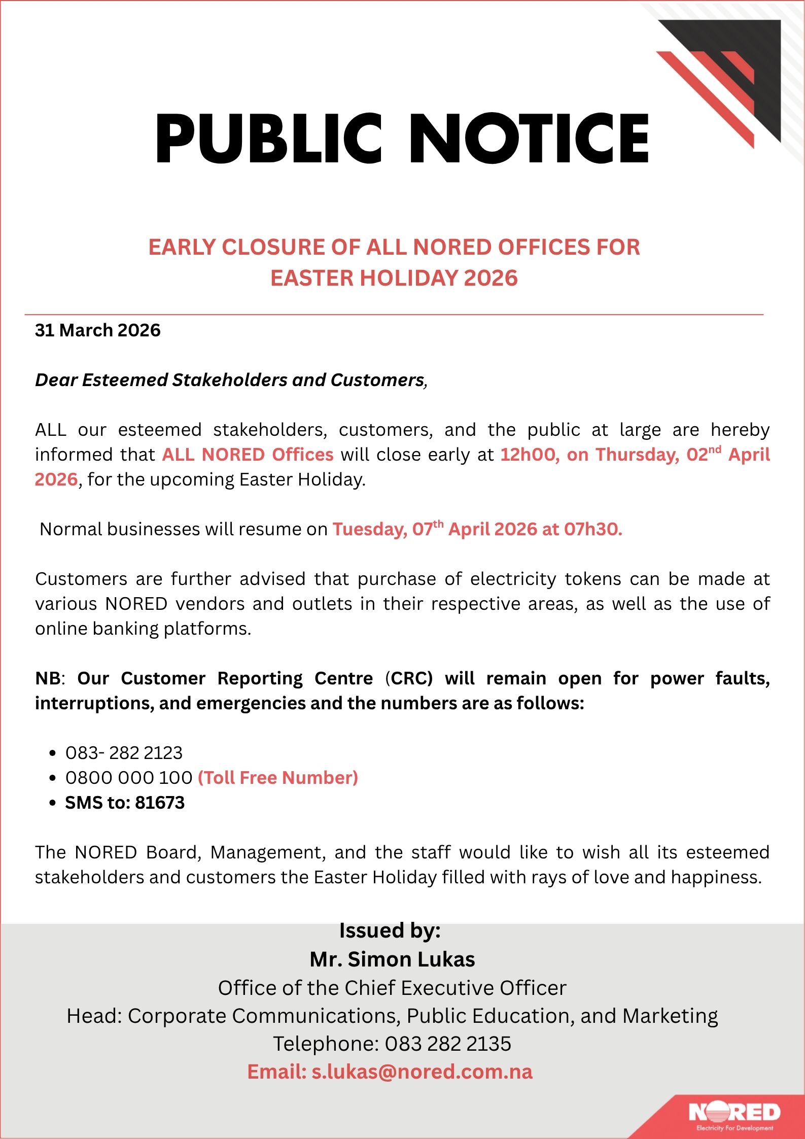 Northern Regional Electricity Distributor | NORED
